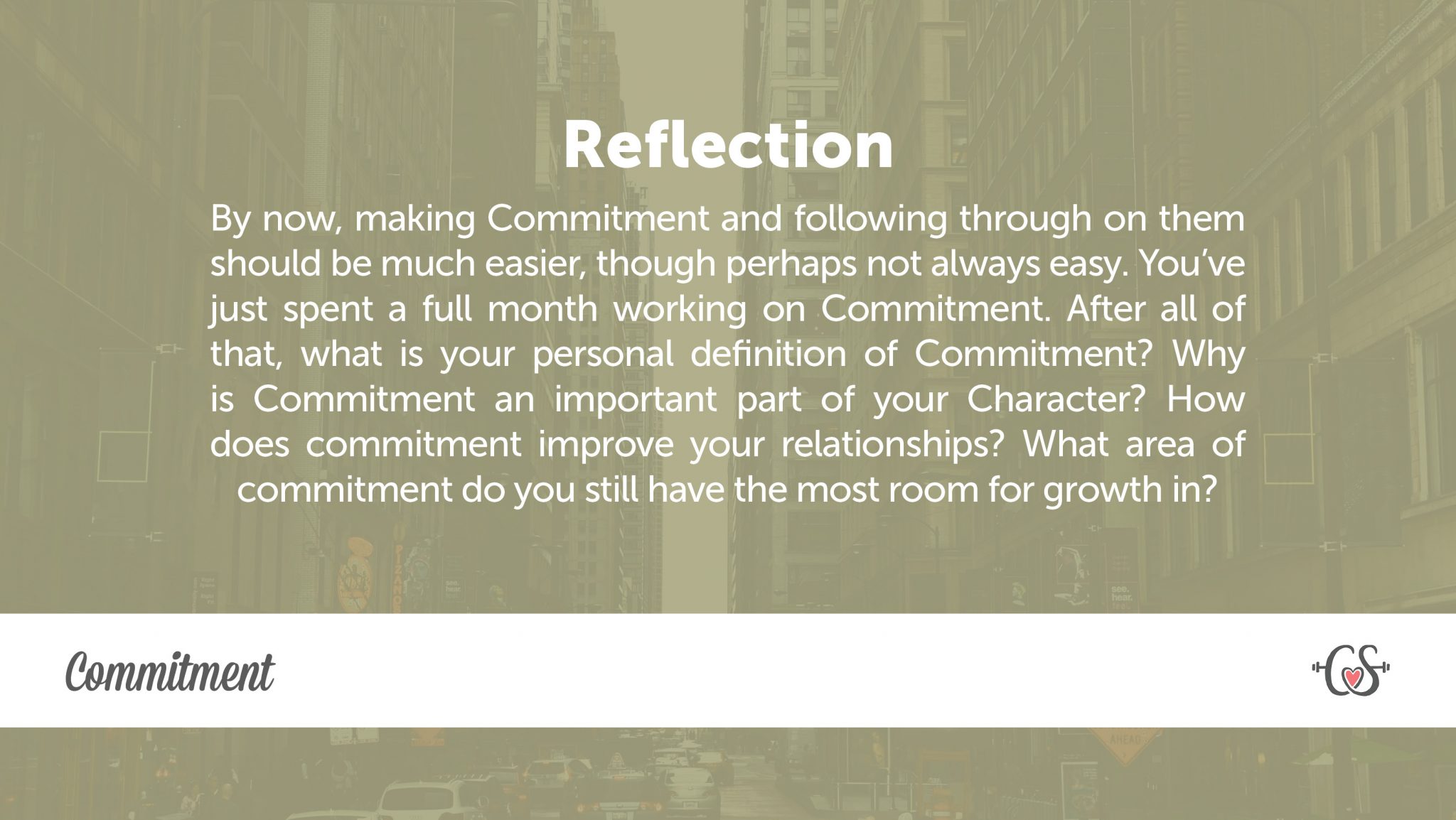Month 1 – Commitment – CharacterStrong